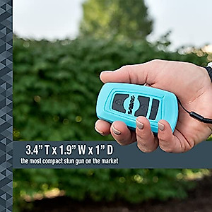 SABRE Compact Stun Gun, Flashlight & Personal Alarm –Rechargeable 3-in-1 Personal Safety Tool w/ Wrist Strap for Quick Access