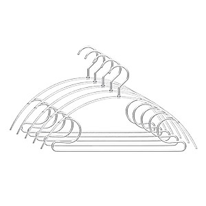 WODMB 5pcs No Shoulder Clothes Hanger Aluminum Alloy Clothing Space Saving Storage Rack Coat Pants Drying Rack (Color : White-Fruit peach5)