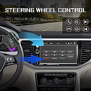 Camecho Car Stereo 2 Din Car Radio 7" MP5 Player with HD Touch Screen Digital Display Bluetooth Multimedia Support USB SD FM Aux-in Double Din Autoradio Mobile Phone Mirror Link with Backup Camera