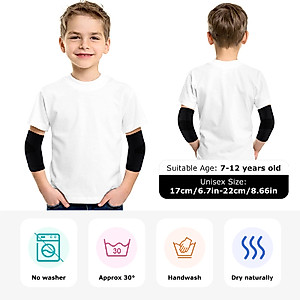 Kasyat Kids Elbow Brace Knit Compression Elbow Sleeve Compression Brace Gym Arm Sleeve Gym Elbow Support for Boys and Girls Teen Weight Lifting Sports(2 Pieces,Large)