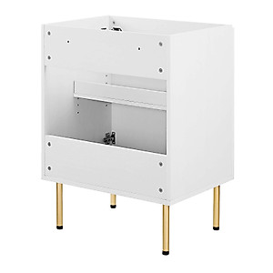 Modway Chaucer 24” Bathroom Vanity Cabinet in White (Sink Basin Not Included), 30 Inches