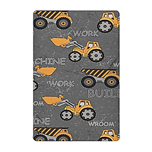 Mazeann Build Truck Car Crib Sheets Soft Breathable Fitted Baby Crib Sheets Mattress Cover for Girl Boys, 52" x 28" x 9"