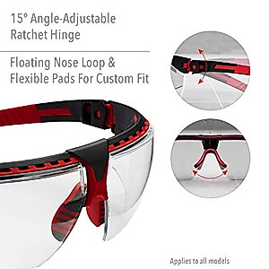 UVEX by Honeywell Avatar Safety Glasses, Blue Frame with Clear Lens & HydroShield Anti-Fog Coating (S2870HS)