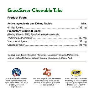 NaturVet – GrassSaver Supplement for Dogs – Healthy Supplement to Help Rid Your Lawn of Yellow Spots – Synergistic Combination of B-Complex Vitamins & Amino Acids – 500 Tablets