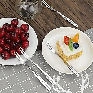 Eagrye Tasting Cocktail Forks, 12-Piece Stainless Steel Fruit Forks, F