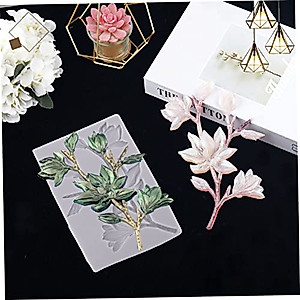 COHEALI Chocolate Molds 1pc Camellia Silicone Mold Cake Stencil Ring Making Tools Accessory Tray Resin Casting Charm Holder for Necklace Camellia Ornament Making Tool Camellia Epoxy Mold