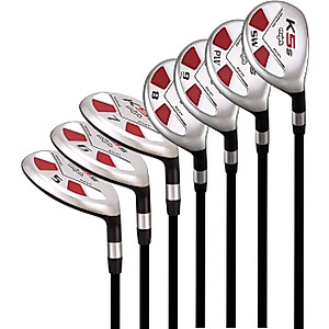 Majek Men's Golf All Hybrid Complete Full Set, which includes: #5, 6, 7, 8, 9, PW +SW Senior Flex Right Handed New Utility A Flex Club