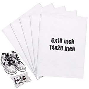 DIRBUY Shrink Wrap Bags - 300PCS Heat Plastic Shrink Wrap - PVC Clear Heat Shrink Wrap Shrink Film Bag for Shoes, Presents, Packaging, Homemade DIY Projects (14 x 20 inch, 6 x10 inch)