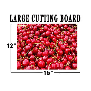 Fresh Cherries Cherry Red Kitchen Glass Cutting Board Decorative Gift For Her Mom Design