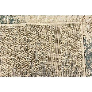 Unique Loom Tuareg Collection Vintage Distressed Traditional Area Rug, 2 ft 6 in x 10 ft, Beige/Green