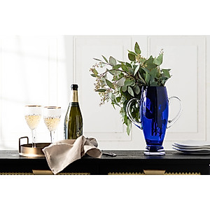 Barski Goblet - Wine Glass - Water Glass - Crystal - Set of 6 Stemmed Glasses - Glass is designed With with Frosted Border and Gold Rim - 11 oz Made in Europe -