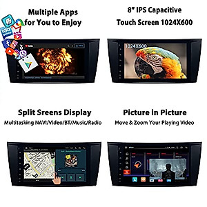 Android 12 Car Stereo CarPlay GPS for Mercedes-Benz E-Class W211 CLS W219 G-Class, Android Auto Navigation Head Unit Radio 8" Touch Screen, Octa Core 4G+128G, DSP/Optical Out/BT/WiFi/4G/FastBoot/SWC