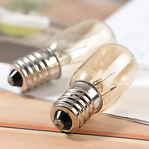 2PCS 25W E14 220-230v Oven Light Bulb Refrigerator Fridge Light Bulb Retro Tungsten Filament Lamp Bulbs Warm Yellow Light for Daily Use