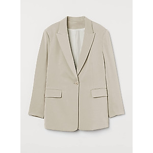 Dokotoo Women's Blazers & Suit Jackets Open Front Buttons Fashion Jacket Solid Color Work Office Spring Blazer Jackets for Women Business Casual Khaki Medium
