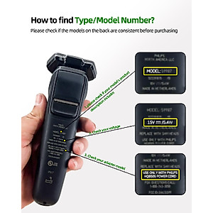 15V 6Ft Charger Cord Fit for Philips HQ8505 Power Cord - Fit for Norelco Series 3000 5000 6000 7000 9000 MG5750 MG7750 MG7790 Phillips Aquatec Arcitec Multigroom Shaver Electric Razor Beard Trimmer