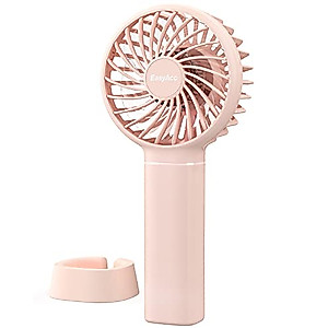 EasyAcc Mini Portable Fan, Powerful Handheld Fan, Cute Design 3 Speed Personal Small Desk Fan with Base, Lightweight Makeup USB Rechargeable Fan for Stylish Girl Women Men Indoor Outdoor