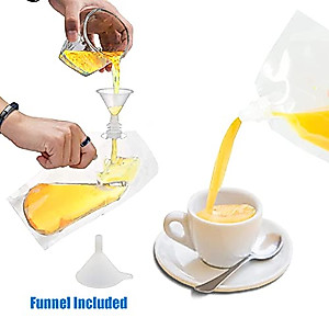 6 Pieces Drinks Flasks Juice Flasks Liquor Pouch Reusable Drinking Flasks Concealable Plastic Flasks for Sneak to go flask, with Funnel (32 OZ)
