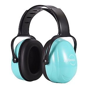 Iwinna Kids Ear Protection Safety Ear Muffs, Noise Cancelling Headphones for Childrens, Adjustable Headband Ear Dfenders for Concerts, Fireworks, Air Shows, Green