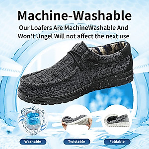 JSWEI Mens Machine-Washable Casual Loafers Comfortable and Breathable Boat Shoes for Work, Casual, Walk, Traveling, Gifts for Men, Zapatos Mocasines para Hombre US8