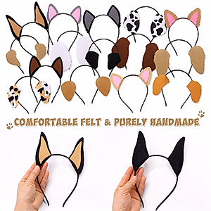 CiyvoLyeen 15 PCS Puppy Dogs Ear Headbands for Pet Birthday Party New Year Favors Dog Theme Costumes Dress-up Photo Booth Props Cute Puppy Baby Shwer Party Supplies Gift