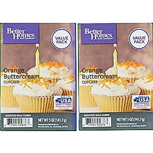 Better Homes and Gardens Orange Buttercream Cupcake Wax Cubes 5oz - 2-Pack