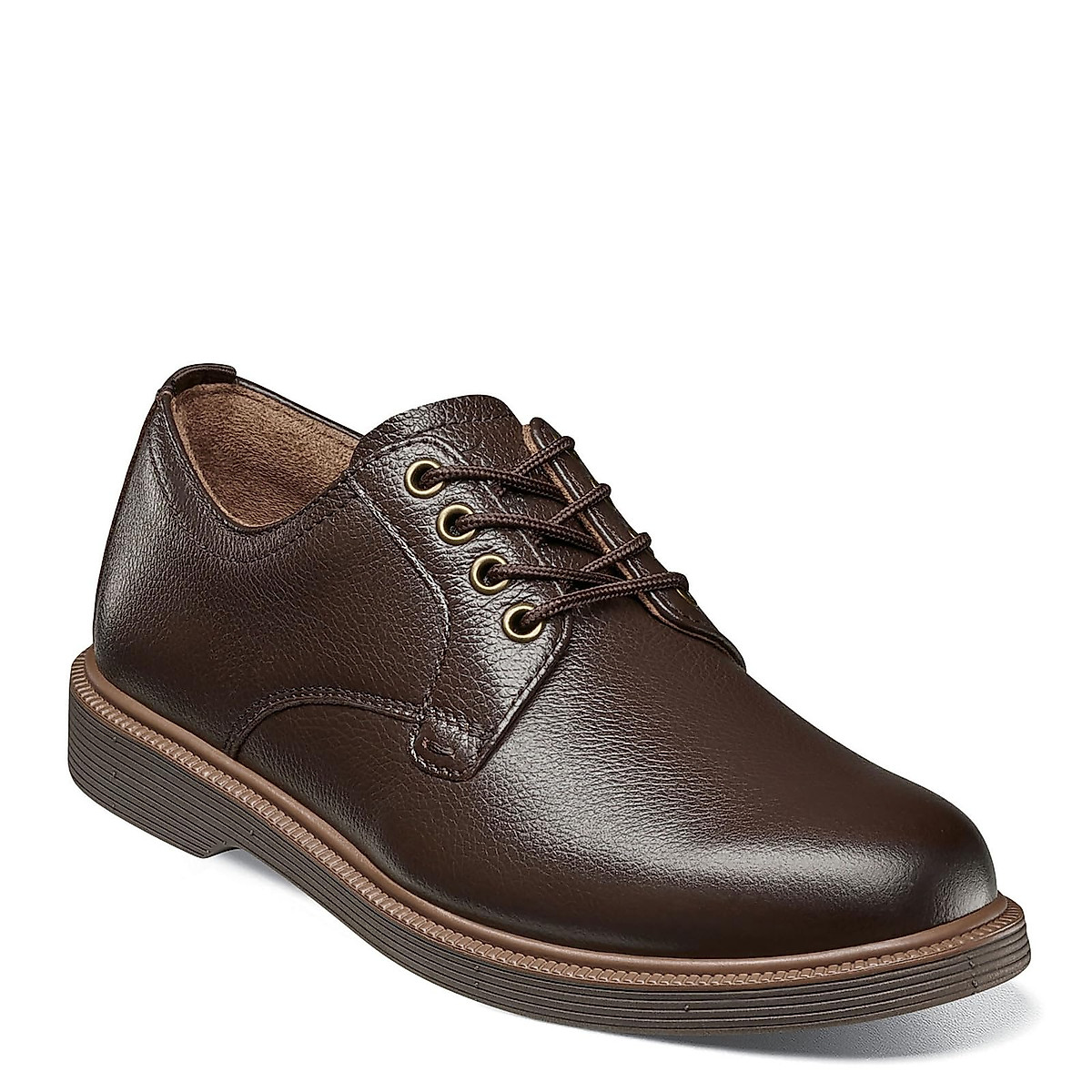 Florsheim Supacush Plain Toe Ox Jr Boys' Toddler-Youth Oxford, 3.5 M US Big Kid, Brown-Brown