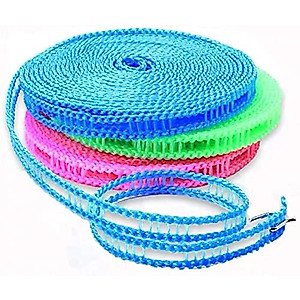 Cafurty 3 PCS Clothesline Clothes Drying Rope Portable Travel Clothesline Adjustable for Indoor Outdoor Laundry Clothesline, Windproof Clothes Line - 5M