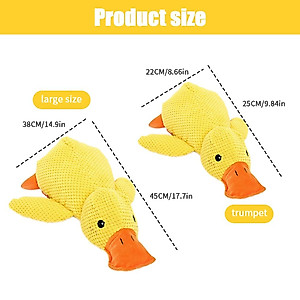 Koujut 2024 Upgraded Duck Dog Toys, The Mellow Dog Calming Duck, Durable Dog Calming Duck Dog Toys, Dog Toys for Aggressive Chewers, Yellow Stuffed Duck Dog Toys Puppy Toys (2 Pack, Large)
