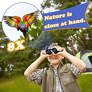 OBUBY Real Binoculars for Kids Gifts for 3-12 Years Boys Girls 8x21 High-Resolution Optics Mini Compact Binocular Toys Shockproof Folding Small Telescope for Bird Watching,Travel, Camping, Camo