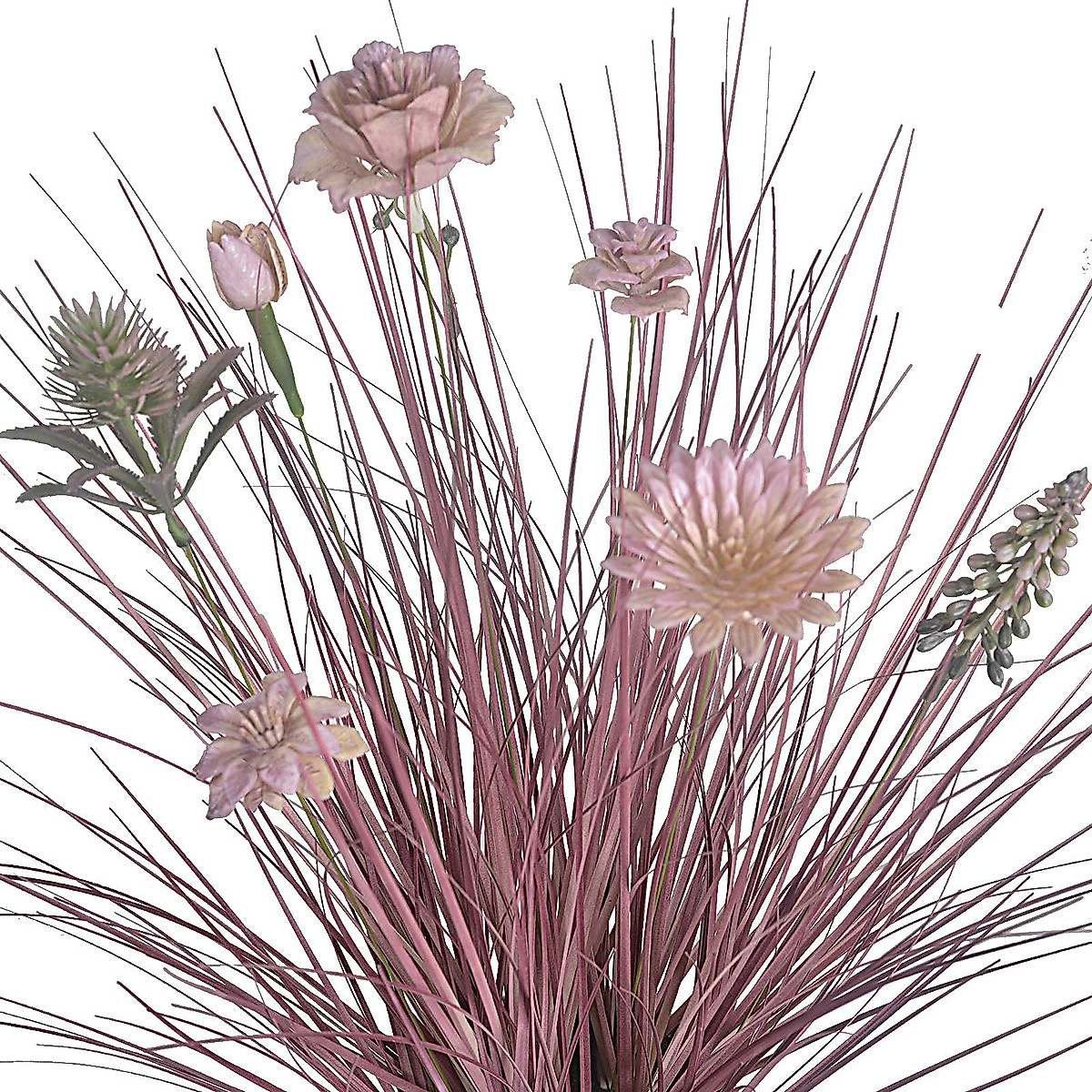 luxsego Artificial Flowers Plants with Pot - 18.9 Inch Fake Gardenia & Chrysanthemum Flowers Realistic Plants Decor, Faux Plastic Flowers for Home, Office, Garden, Farmhouse, Window Decor(Purple)