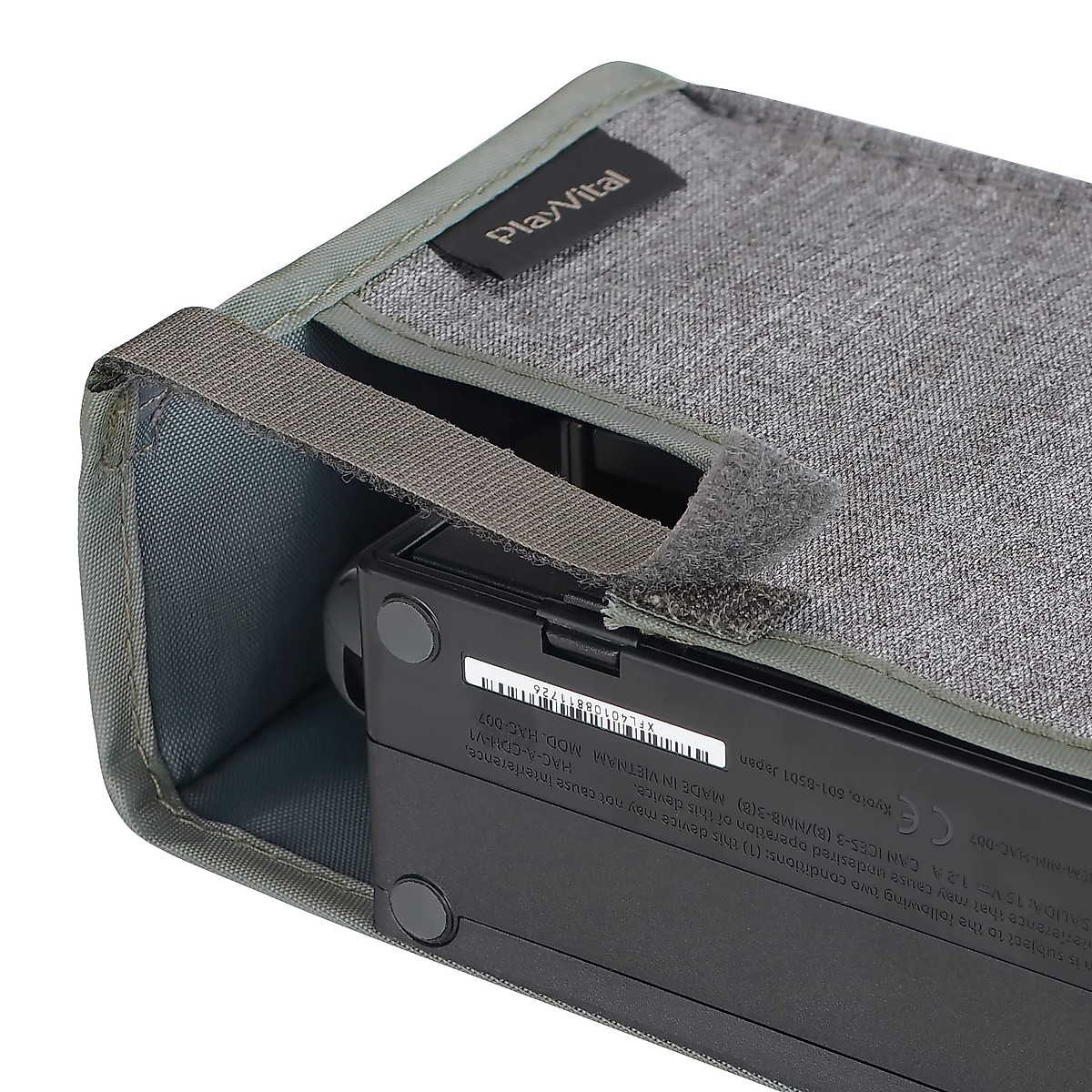 PlayVital Gray Nylon Dust Cover, Soft Neat Lining Dust Guard, Anti Scratch Waterproof Cover Sleeve for Nintendo Switch & Switch OLED Charging Dock