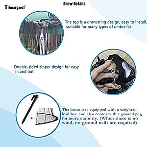 Tiimmgaal 15FT Mosquito Netting for Patio Umbrella Double Sided Patio Umbrella Canopy Netting &10X10 Ft gazebo (Black)(Does Not Contain Gazebo Patio Umbrella) (15FT Black)