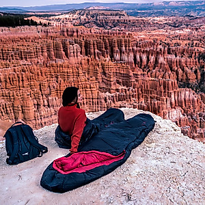 CAMPX Maximus Scout XL mummy sleeping bag for family camping Free compression sack; anti-snag zippers; great for cold weather; backpacking; car camping (30 degree) (30 degree)