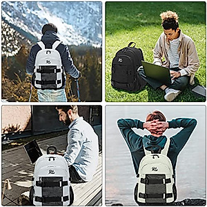 MIRLEWAIY Classical Casual Large Boys Daypack Black Travel Laptop Backpack School Bookbag Work Bag For College student water-resistent, Black