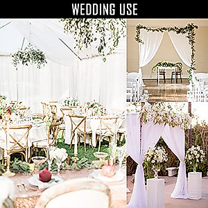 2 Pack White Wedding Backdrop Curtain 10ft by 10ft, Wrinkle-Free Chiffon Fabric Drape 4 Panels 5ft x 10ft Transparency Backdrop Drapes for Wedding Arch Bridal Shower Party Decoration