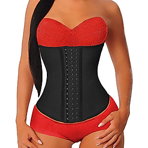 YIANNA Waist Trainer for Women Tummy Control Latex Underbust Waist Cincher Corset Sport Girdle Hourglass Body Shaper (Black, 3XL)