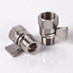 HAOXIN Shower Head Manifold with Double Outlet and Shut Off Valves for Dual Sprayer Showering System,Can Connect Two Showerheads,Brushed Nickel,STN02