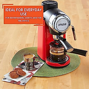 Imusa 4 Cup Epic Electric Espresso/Cappuccino Maker (Cafe Cubano, Cortadito, Colada, Cafe con Leche), Red