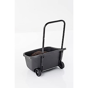 MAZE 48 Gallon Geared Two Compartment Compost Tumbler and MAZE Compost Cart