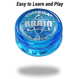 Yomega The Original Brain - Professional Yoyo for Kids and Beginners, Responsive Auto Return Yo Yo Best for String Tricks + Extra 2 Strings & 3 Month Warranty (Blue)