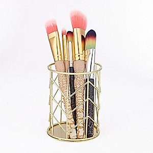 UXZDX New Gold Wrought Iron Storage Basket Rose Gold Office Multifunctional Desktop Simple Tableware Storage Pen Holder (Color : Rose Gold)