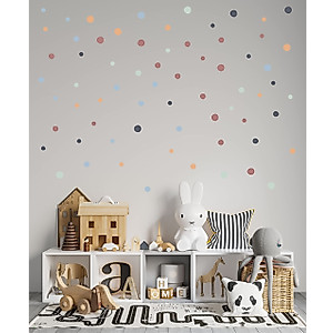 Boho Polka Dot Wall Stickers, Bohemian Style Polka Dots Wall Decals, Boho Pattern Nursery Wall Decor, Kids Room