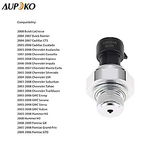 Aupoko 12616646 Oil Pressure Sensor Switch, 5.3 Oil Pressure Sensor Replaces# D1846A, 12677836, 12573107, PS308, Compatible with Chevrolet, Chevy, Silverado, Cadillac, GMC, Pontiac, Buick Rainier