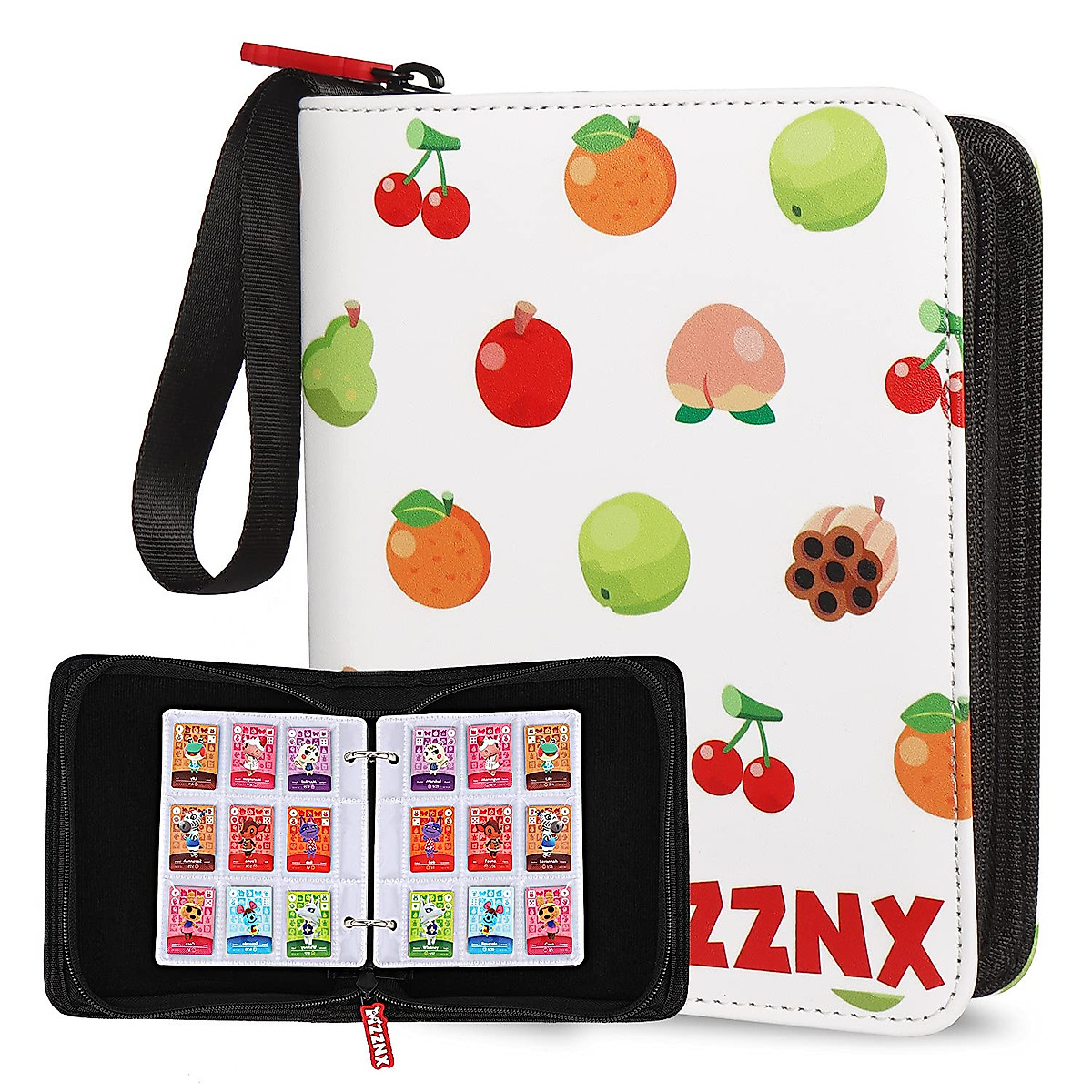 MZZNX 495 Pockets Binder Holder for Animal Crossing Mini Amiibo Cards, 1.3"x1" ACNH NFC Tag Game Mini Cards Holder (Fruit)