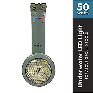 Nightlighter LED Aboveground Pool, 750 Lumens –Underwater Lighting, Easy to Install Under The Top Rail, ETL Listed, NL50, Grey