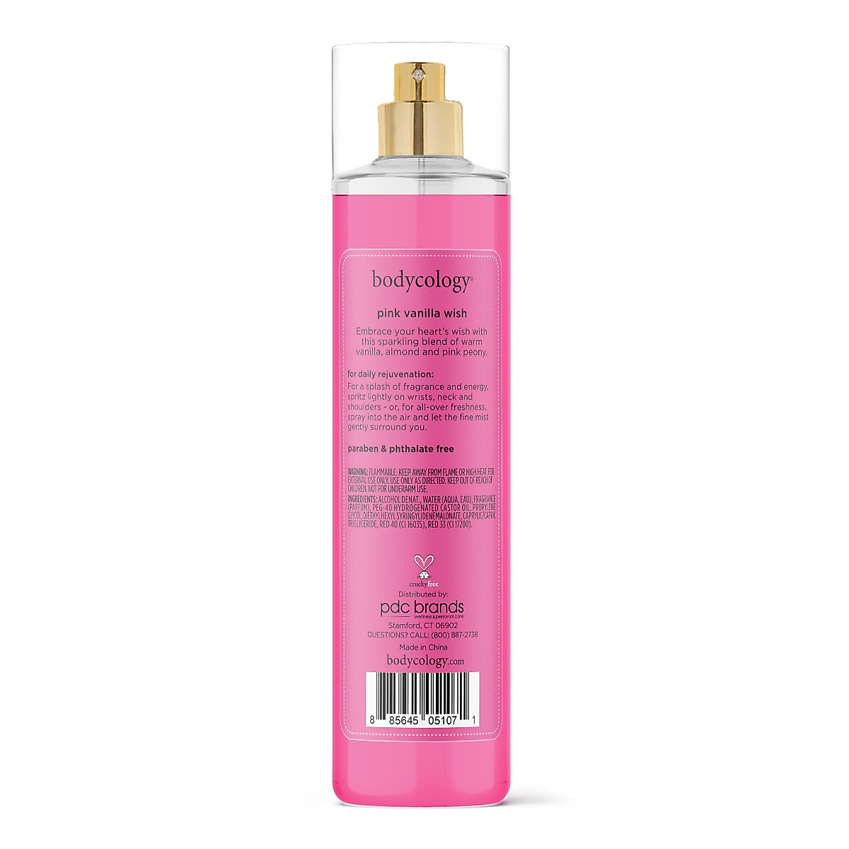 Bodycology Long-Lasting Fragrance Body Mist, Pink Vanilla Wish, 8 fl oz