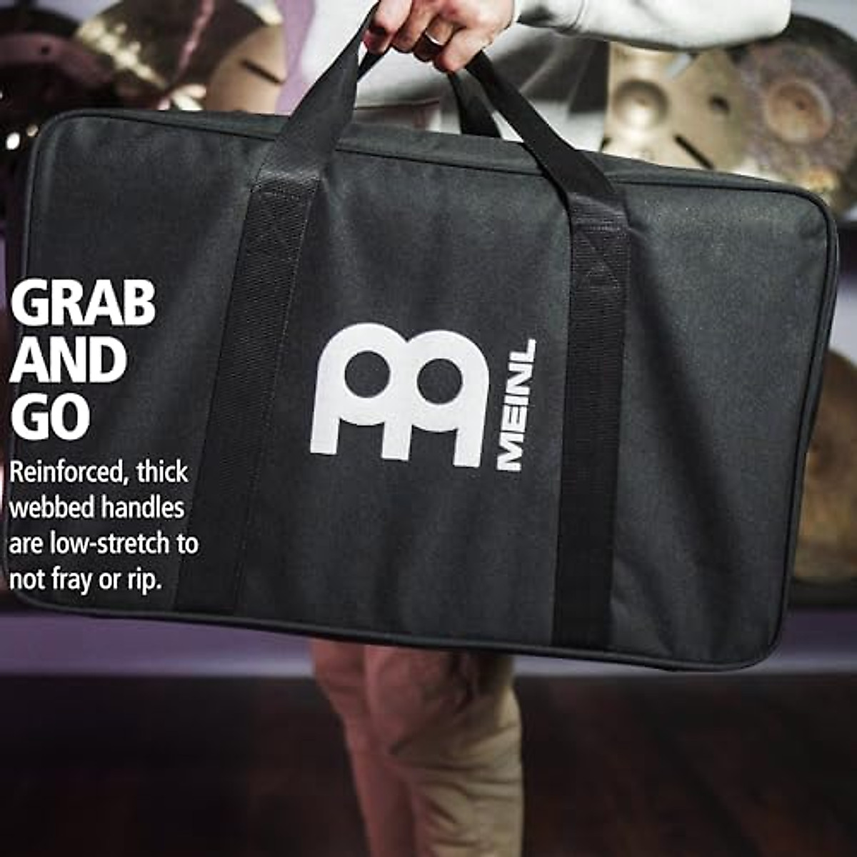 Meinl Percussion Gig Cajon Box Drum Bag — Standard Size — Heavy Duty Nylon Exterior and Carrying Grip, 2-Year Warranty (MSTCJB)