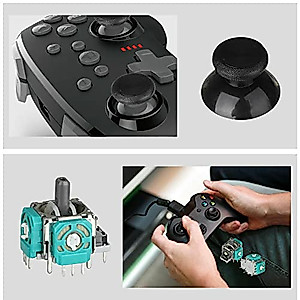 Replacement Thumbsticks for Xbox One S/X Controller, 4pcs 3D Joystick Parts Analog Caps with Repair Tools Kit, T6 T8 T10 Screwdriver Compatible with Xbox One S/X Controller