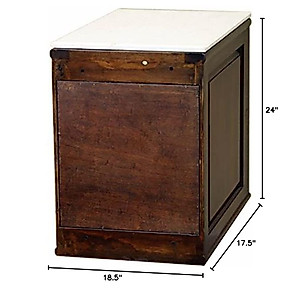 Bellaterra Home White Marble Bridge Unit, Walnut