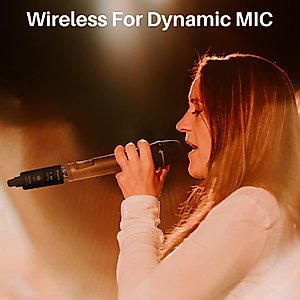 Wireless XLR Transmitter and Receiver, UHF XLR Adapter System for Dynamic Microphone Guitar, 48k Sampling Frequency, 100 Feet Range